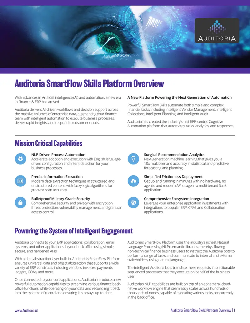Auditoria SmartFlow Skills Platform Overview - Auditoria.AI